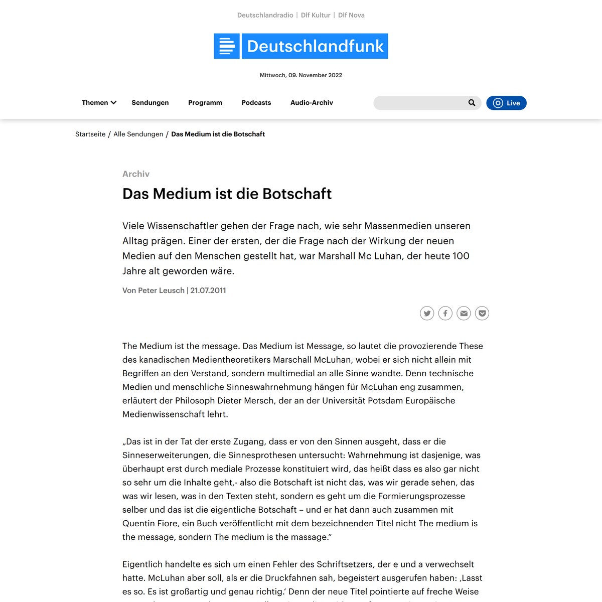 Das Medium ist die Botschaft — Are.na