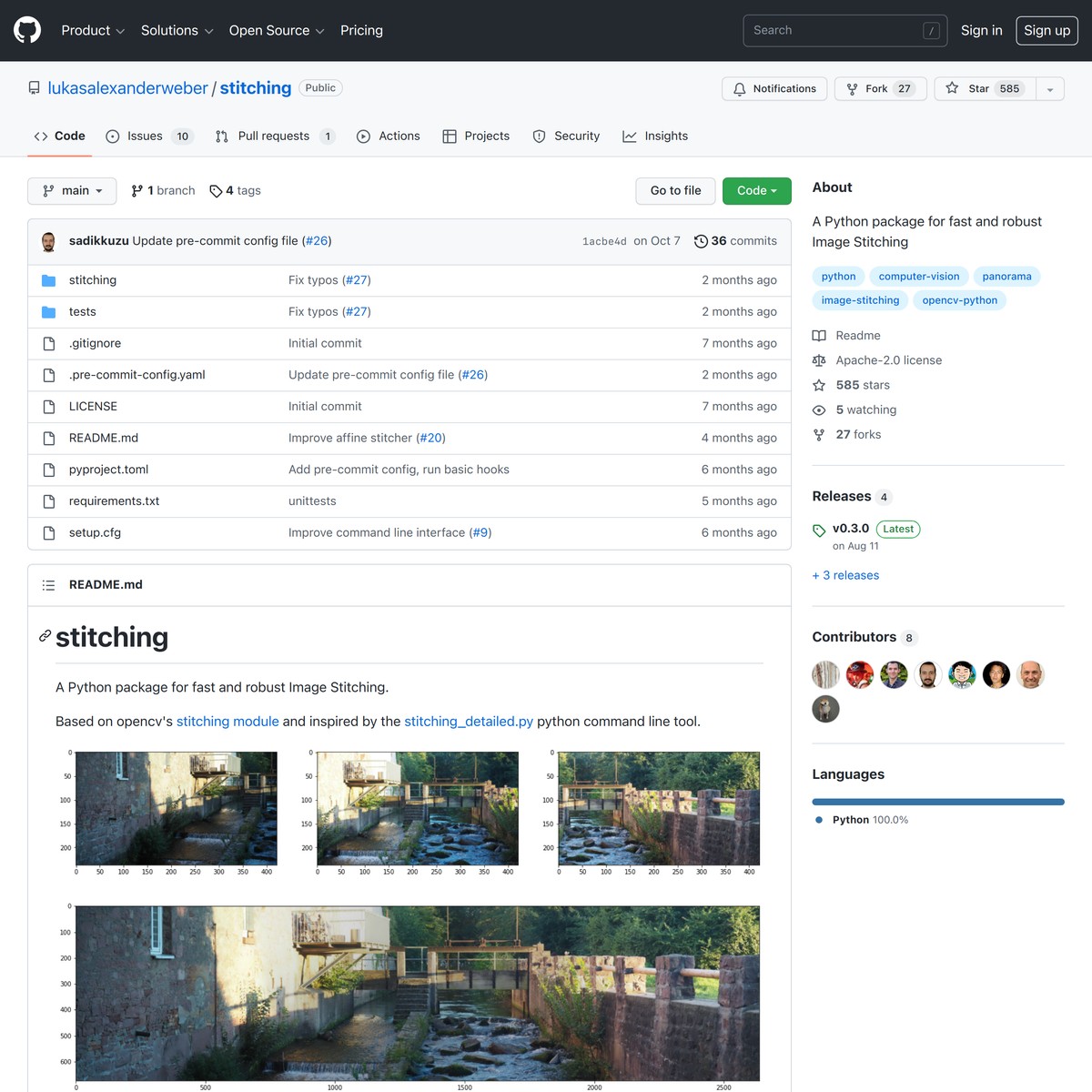 GitHub - lukasalexanderweber/stitching: A Python package for fast and robust Image Stitching ...