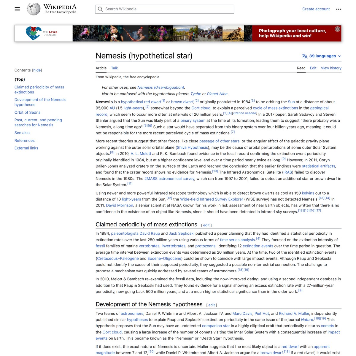 Nemesis (hypothetical star) - Wikipedia — Are.na