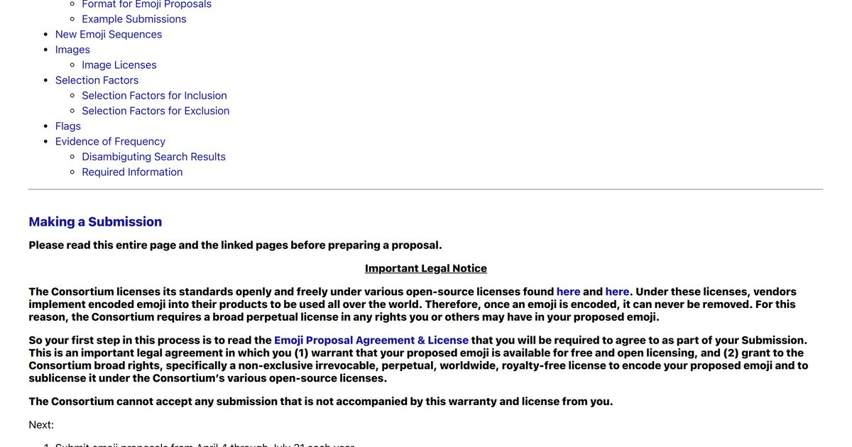 Guidelines for Submitting Unicode® Emoji Proposals | Are.na