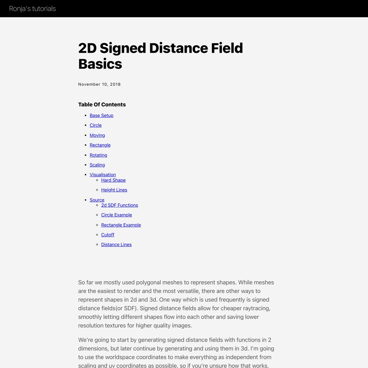 2D Signed Distance Field Basics — Are.na
