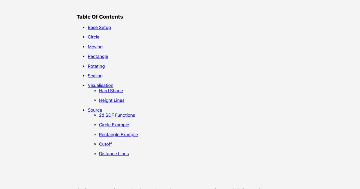 2D Signed Distance Field Basics | Are.na