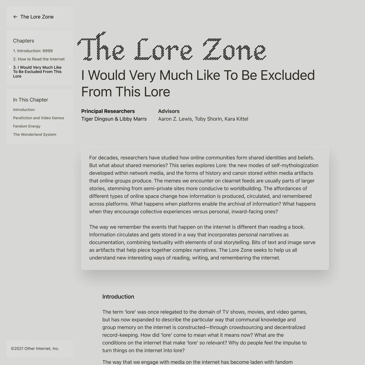 I Would Very Much Like To Be Excluded From This Lore — Are.na