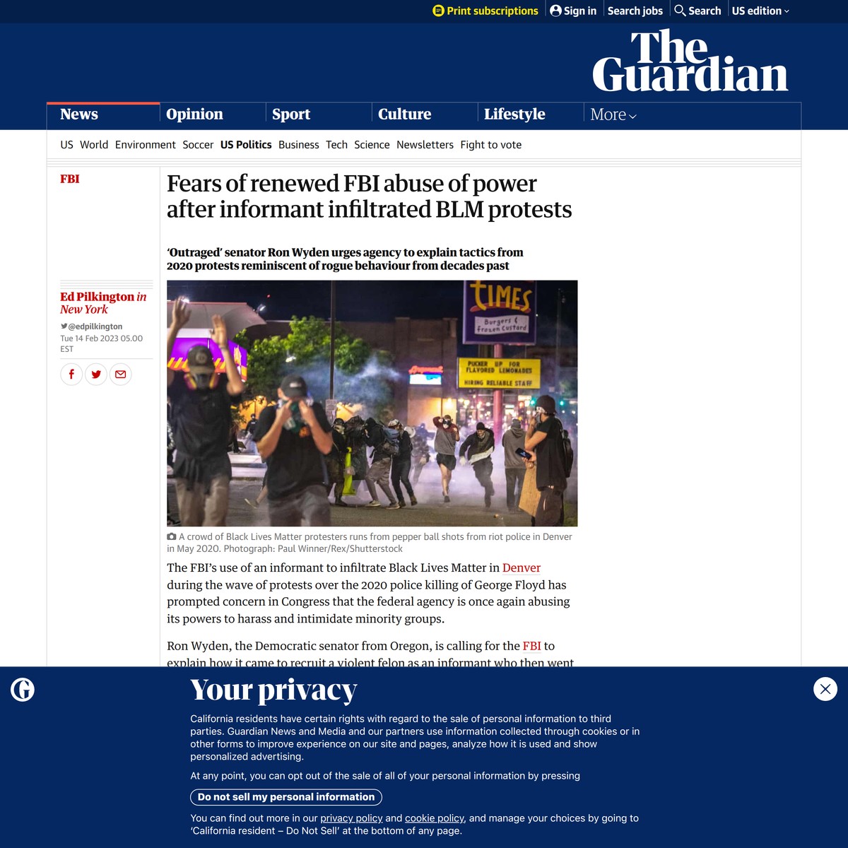 Fears of renewed FBI abuse of power after informant infiltrated BLM ...