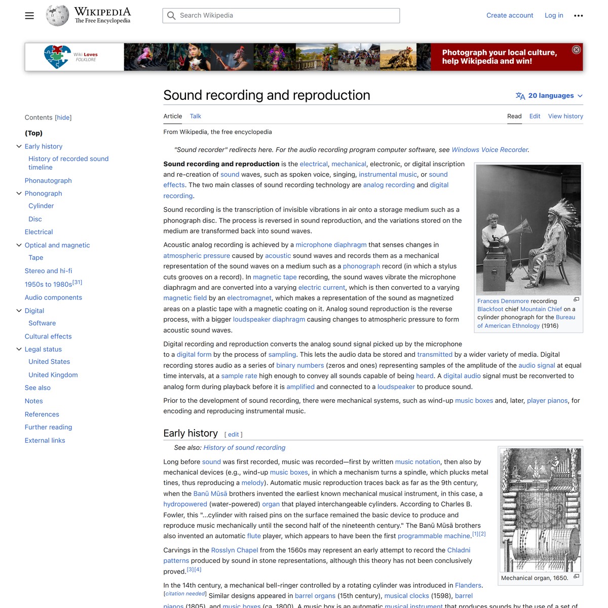 Sound recording and reproduction - Wikipedia — Are.na