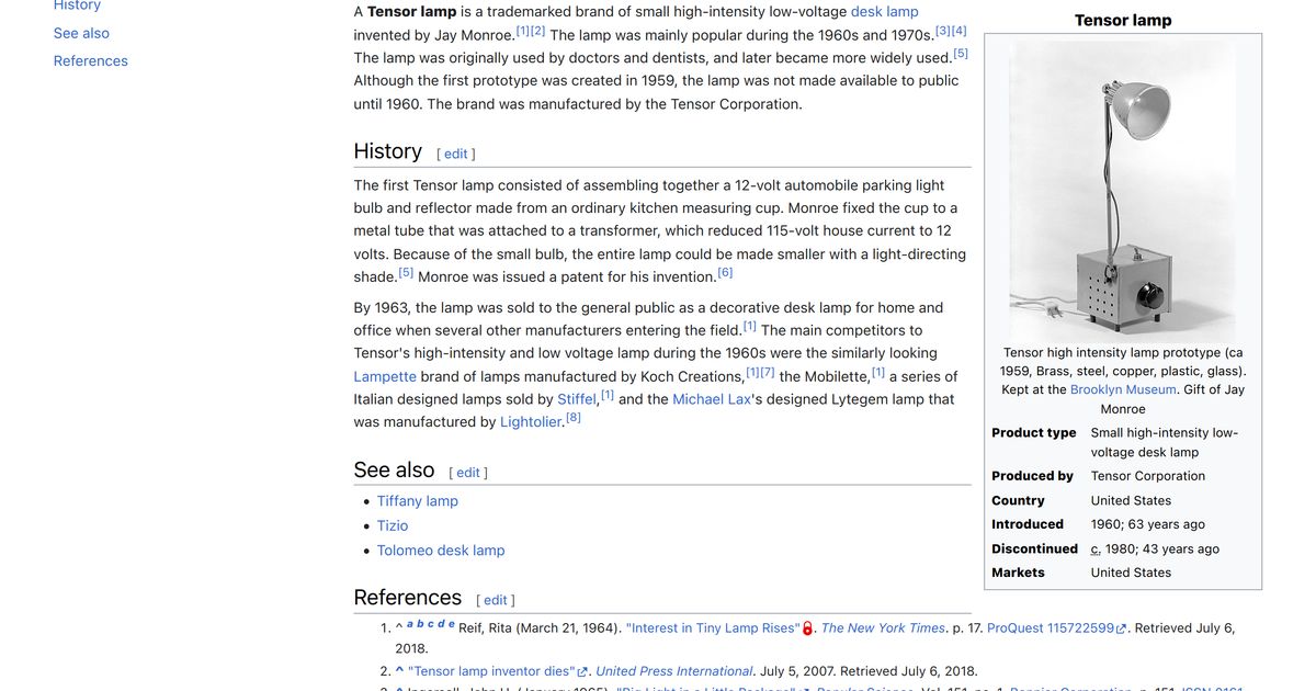 Tensor lamp - Wikipedia | Are.na