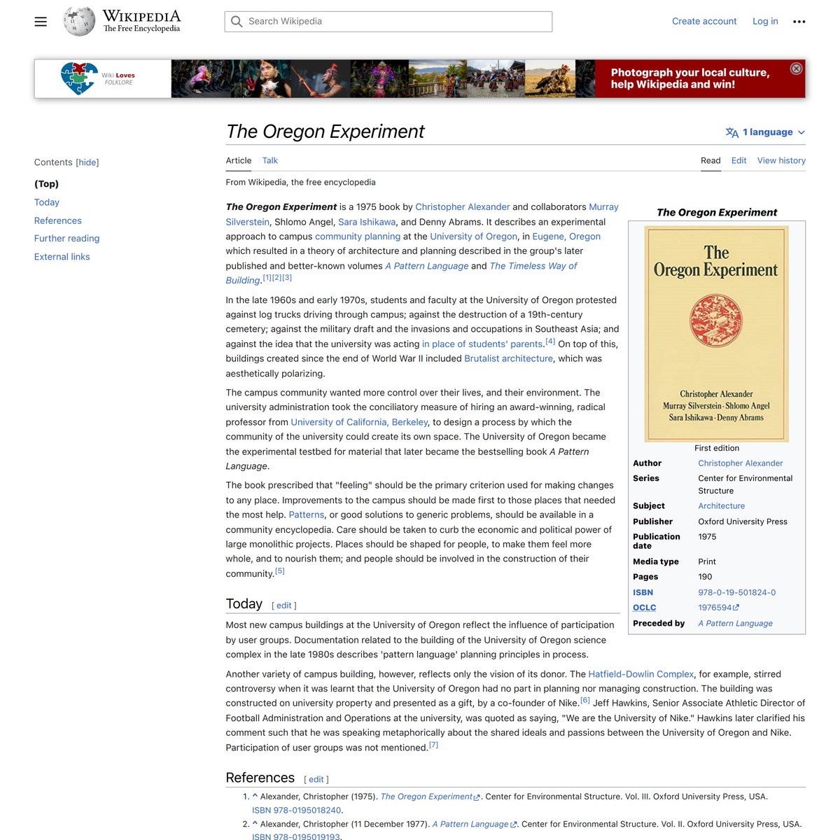 The Oregon Experiment - Wikipedia — Are.na