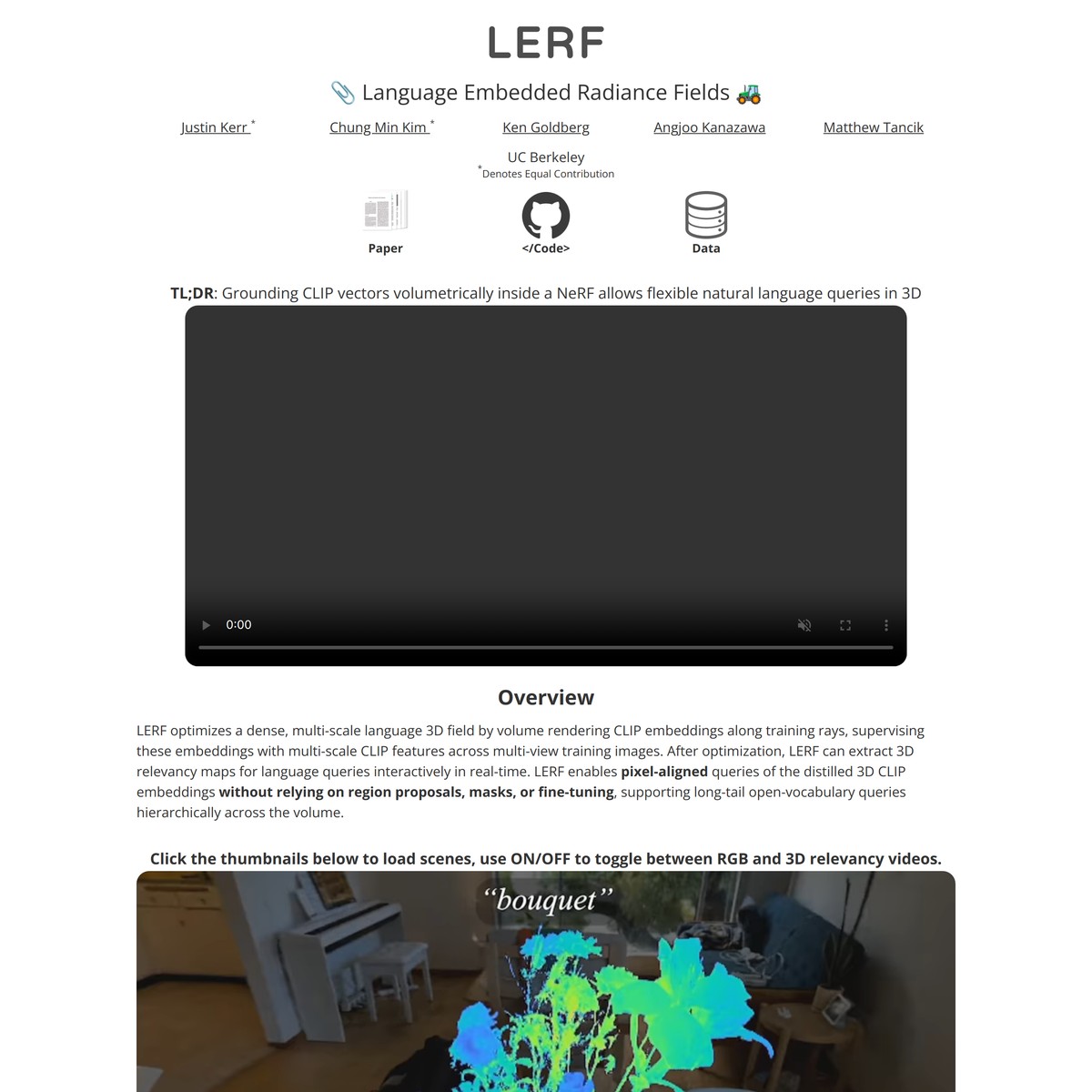 LERF: Language Embedded Radiance Fields — Are.na