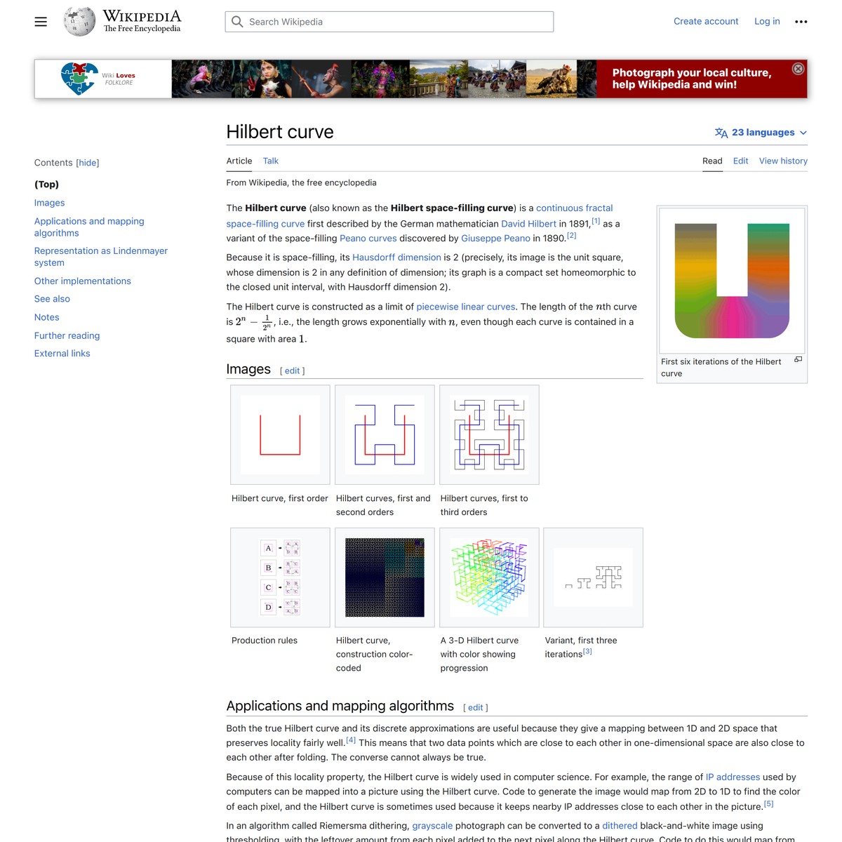 Hilbert curve - Wikipedia — Are.na