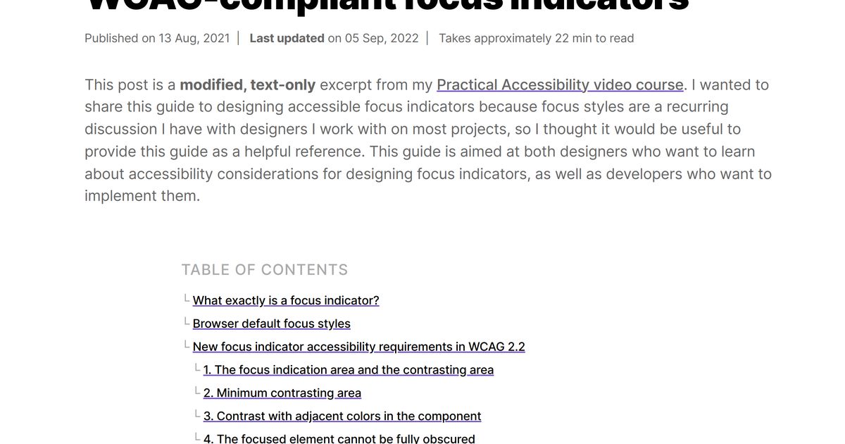 A guide to designing accessible, WCAG-compliant focus indicators | Are.na