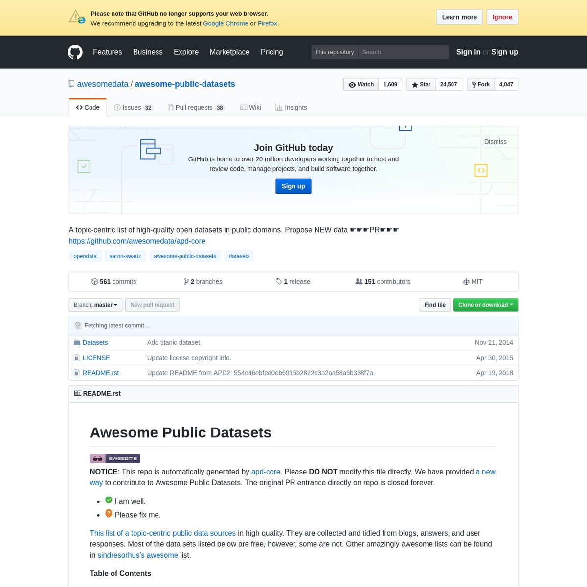 awesomedata/awesome-public-datasets — Are.na