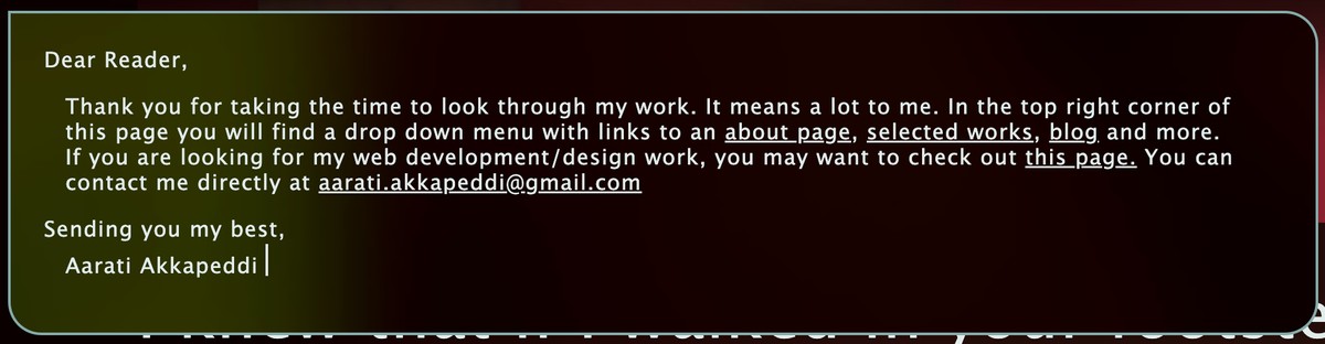 dear visitor — Are.na