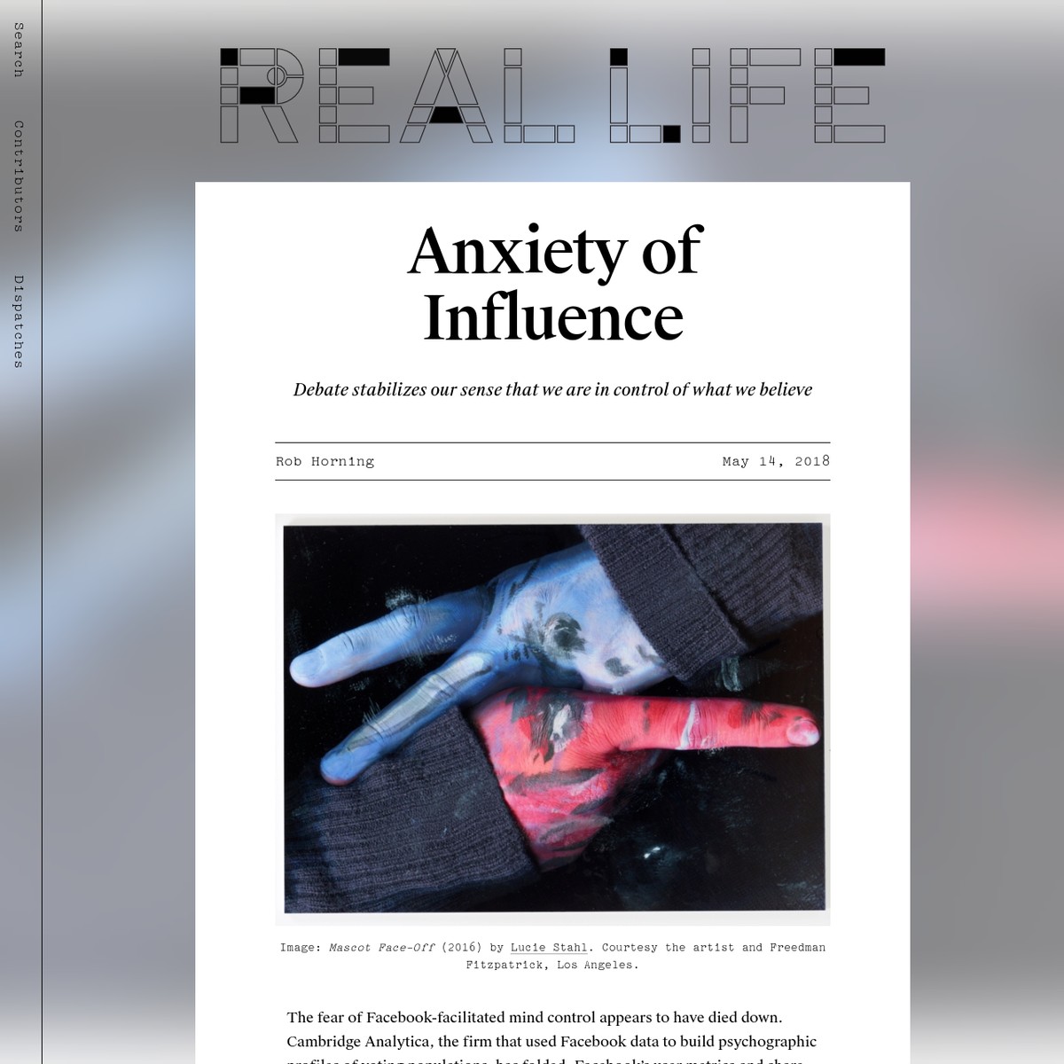 Anxiety of Influence - Real Life — Are.na