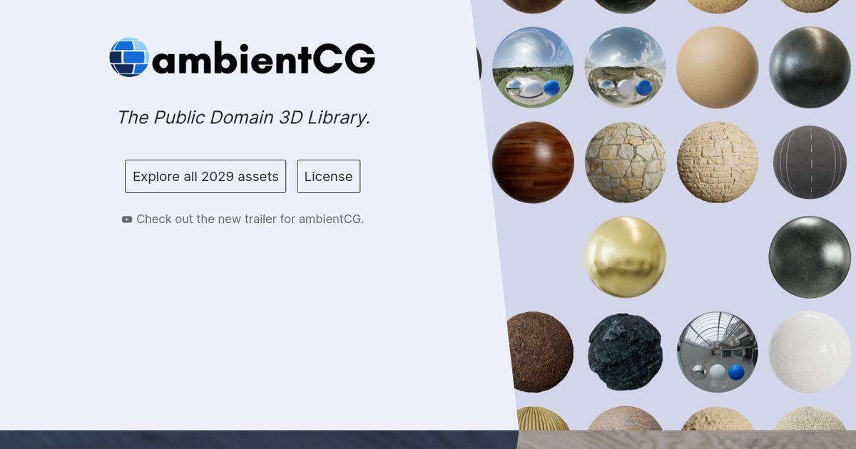 ambientCG - CC0 Textures, HDRIs and Models | Are.na