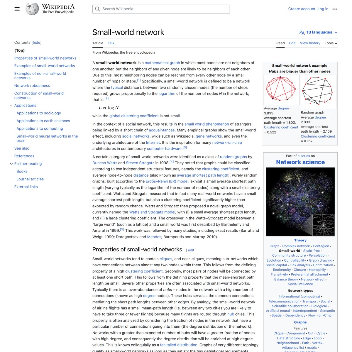 Small-world network - Wikipedia — Are.na