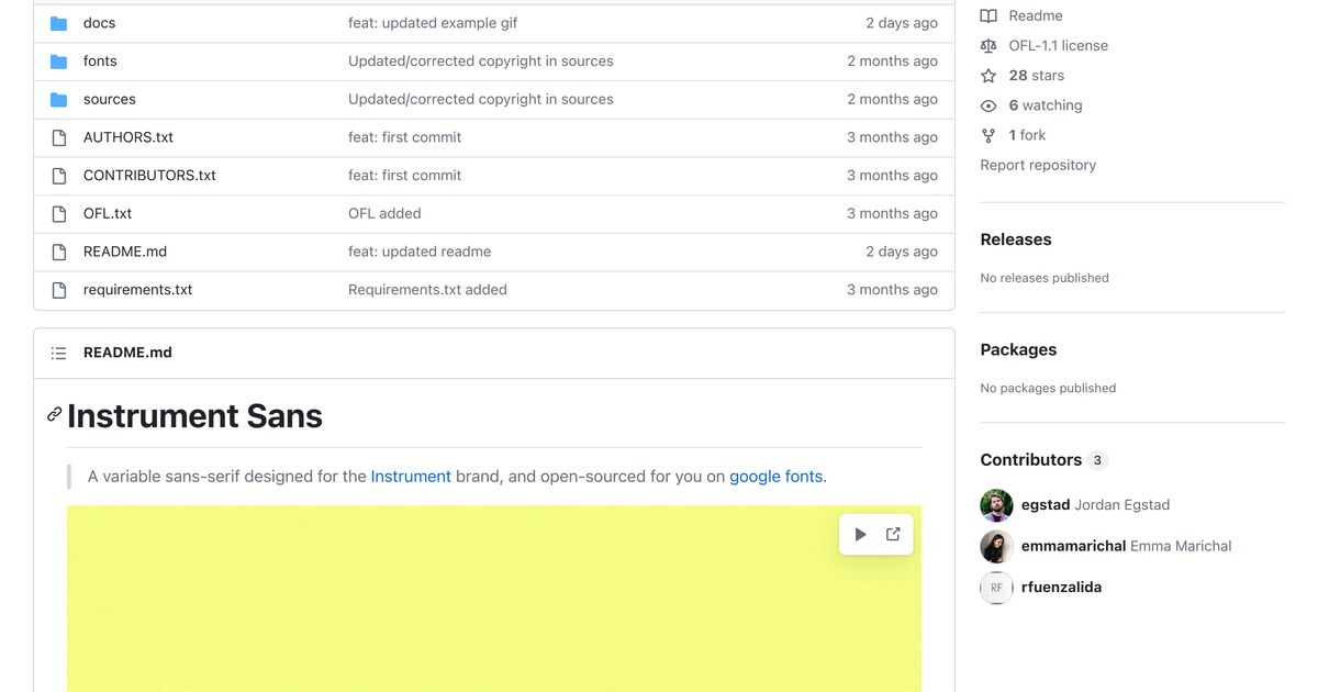 GitHub - Instrument/instrument-sans | Are.na