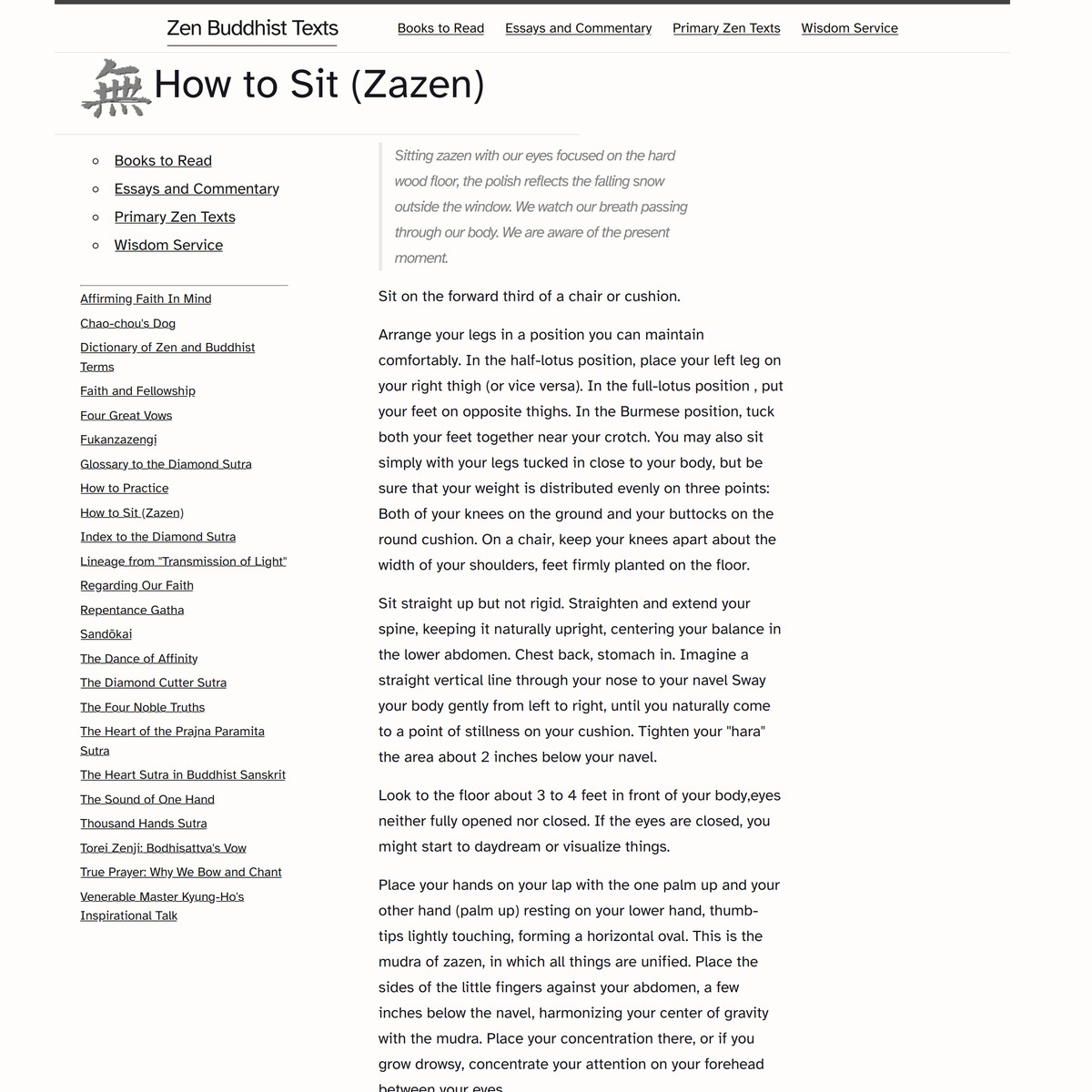How to Sit (Zazen) — Are.na