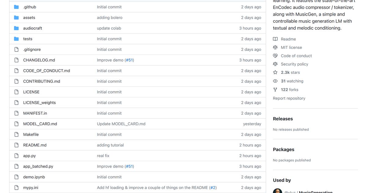 GitHub - facebookresearch/audiocraft: Audiocraft is a library for audio processing and ...