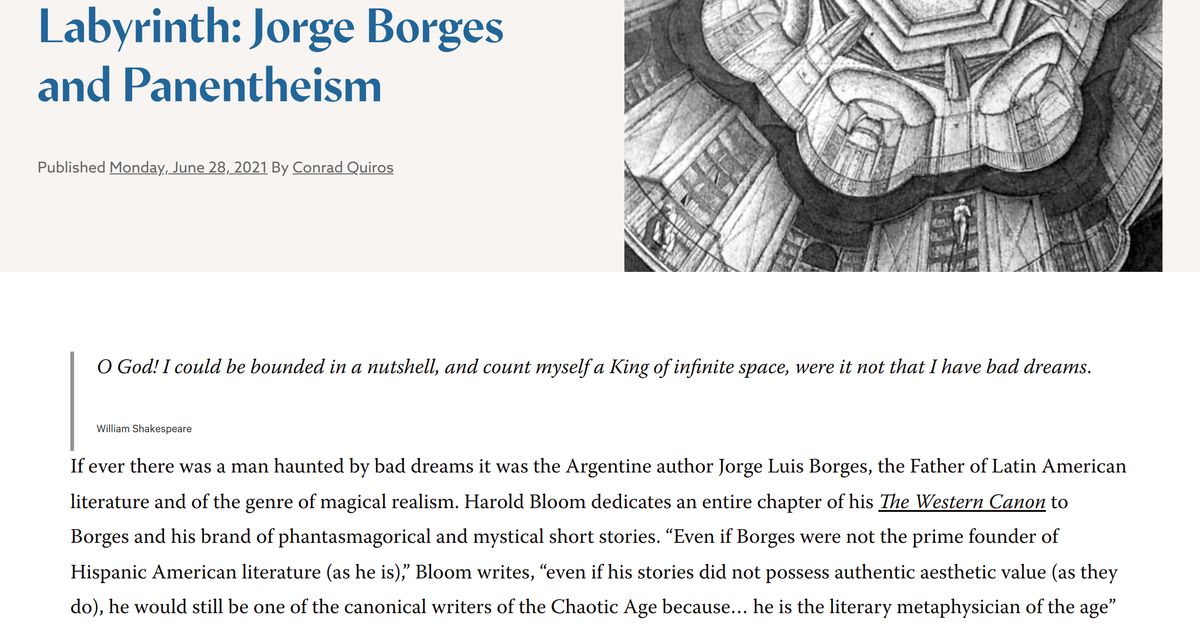The Dangerous Labyrinth: Jorge Borges and Panentheism - Modern ...