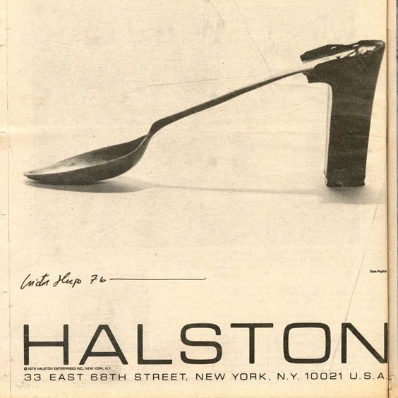 Halston advertisement designed by Victor Hugo, Interview Magazine ...