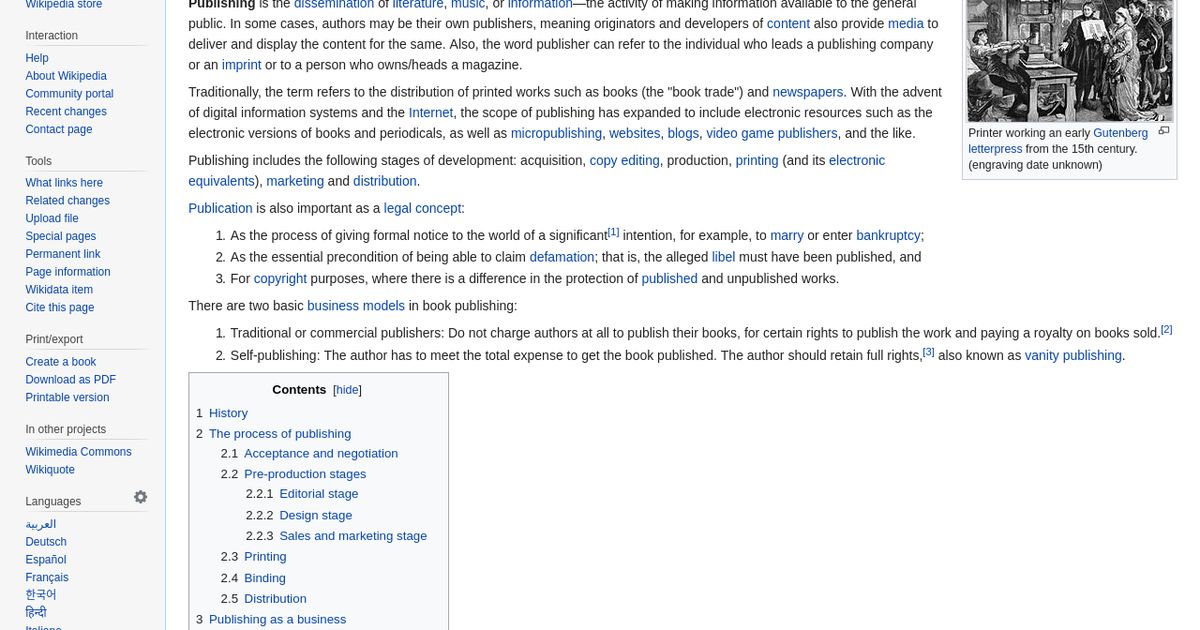 Publishing - Wikipedia | Are.na