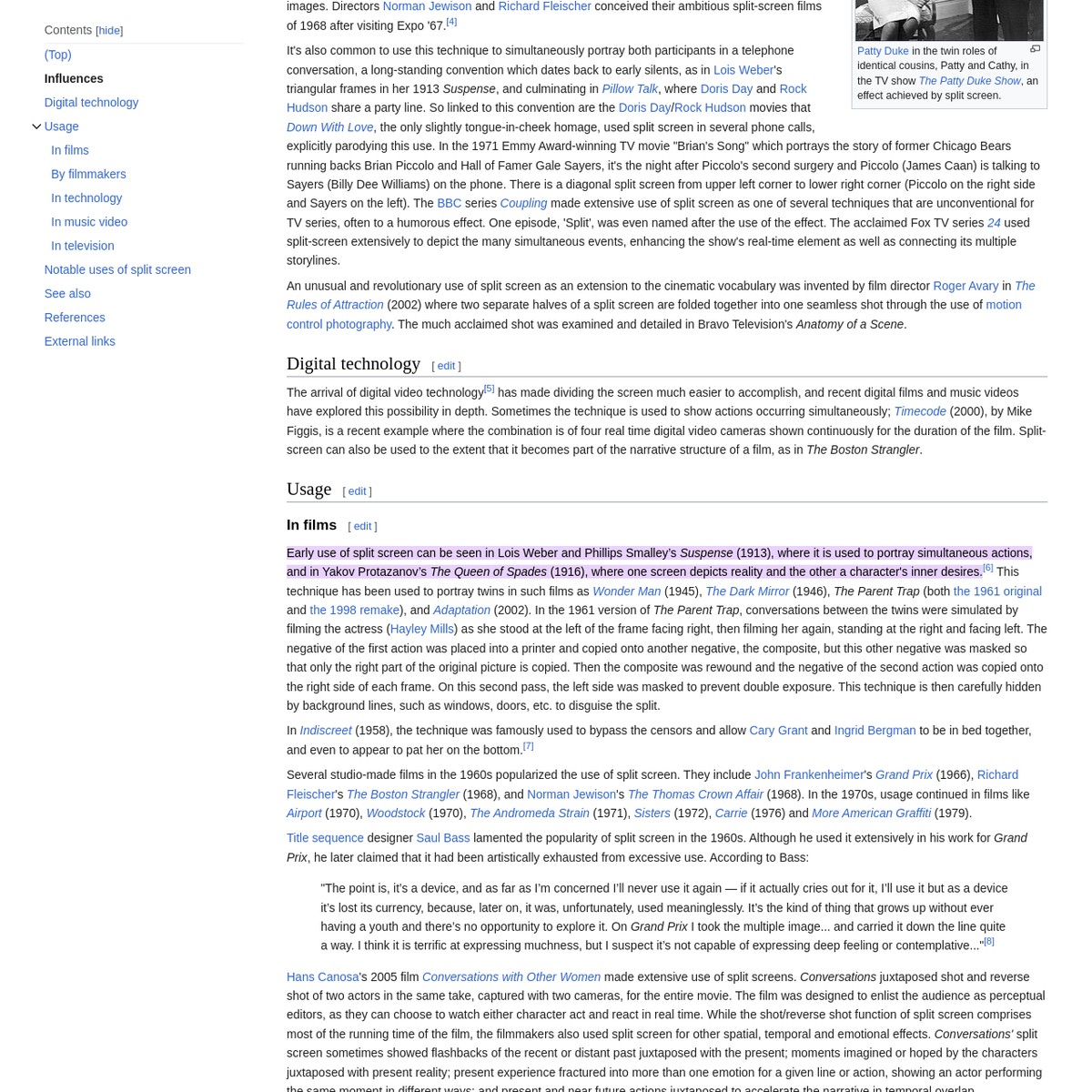 Split screen (video production) - Wikipedia — Are.na