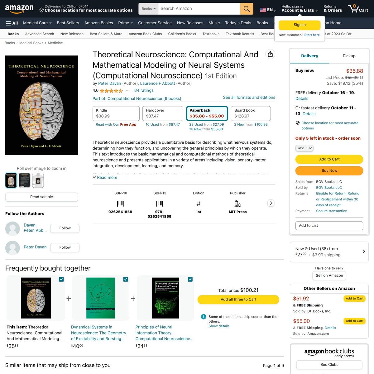 Theoretical Neuroscience: Computational And Mathematical Modeling of Neural Systems ...