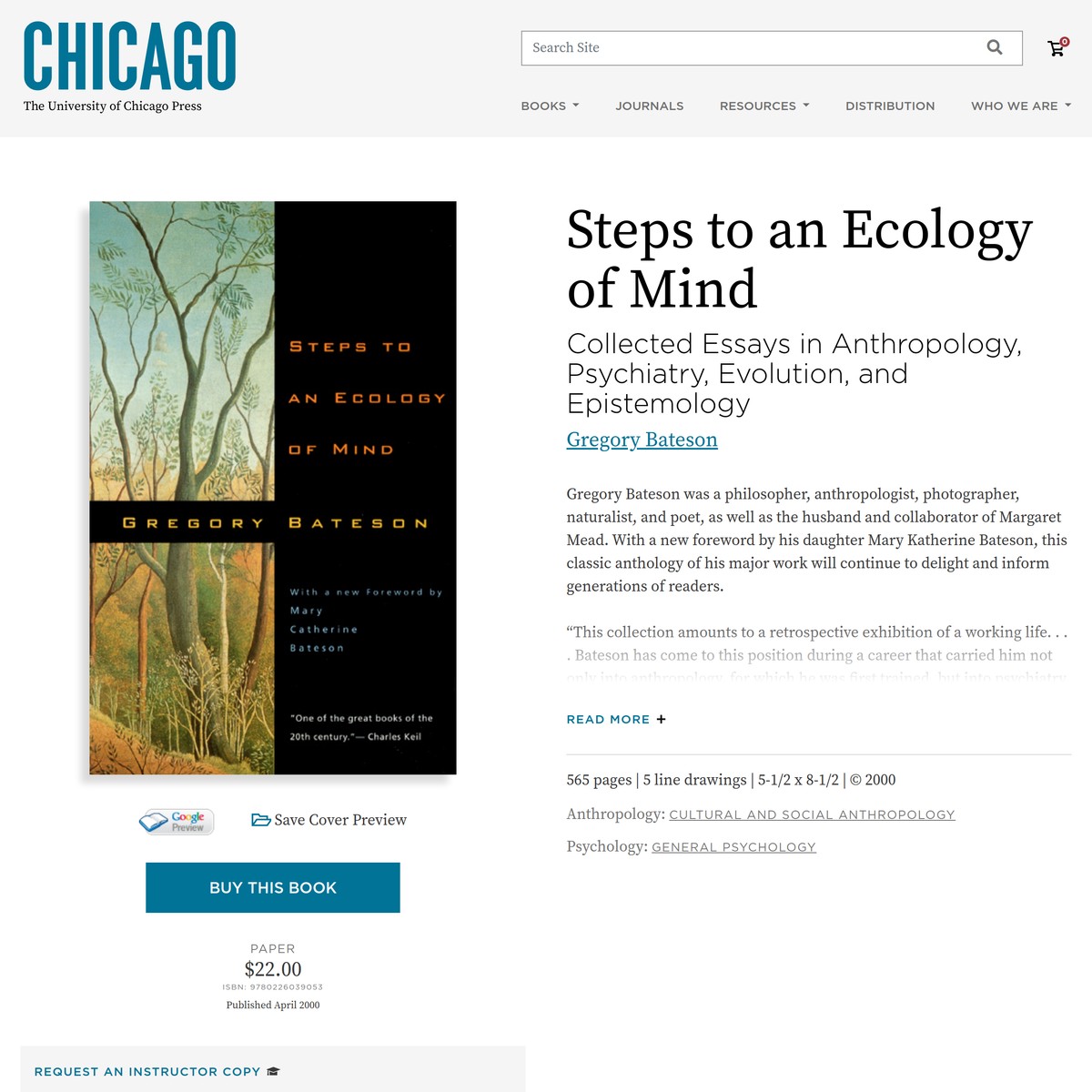 Gregory Bateson, Steps to an Ecology of Mind (1972) — Are.na