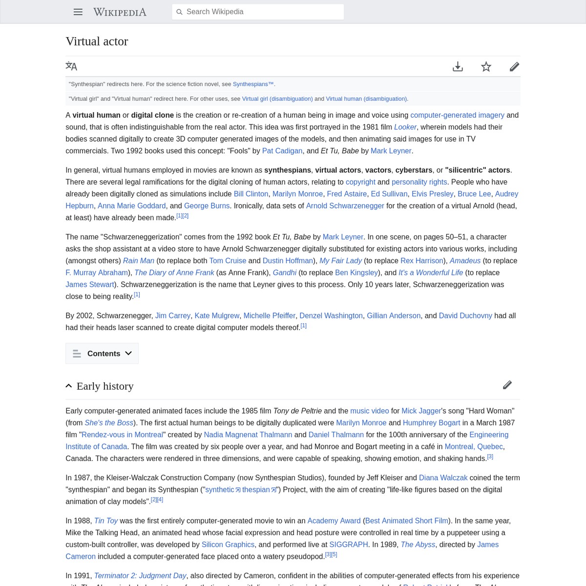Virtual actor - Wikipedia — Are.na