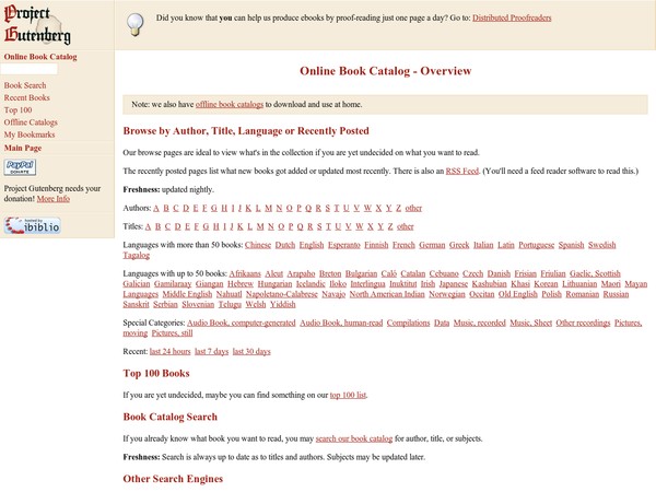 Online Book Catalog - Overview - Project Gutenberg — Are.na