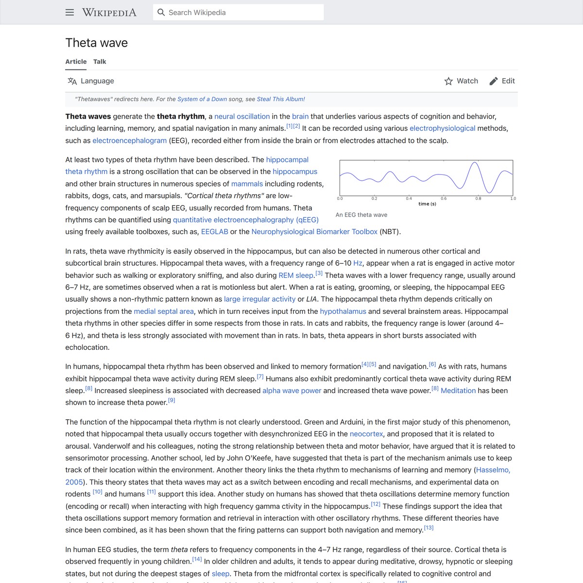 Theta wave - Wikipedia — Are.na