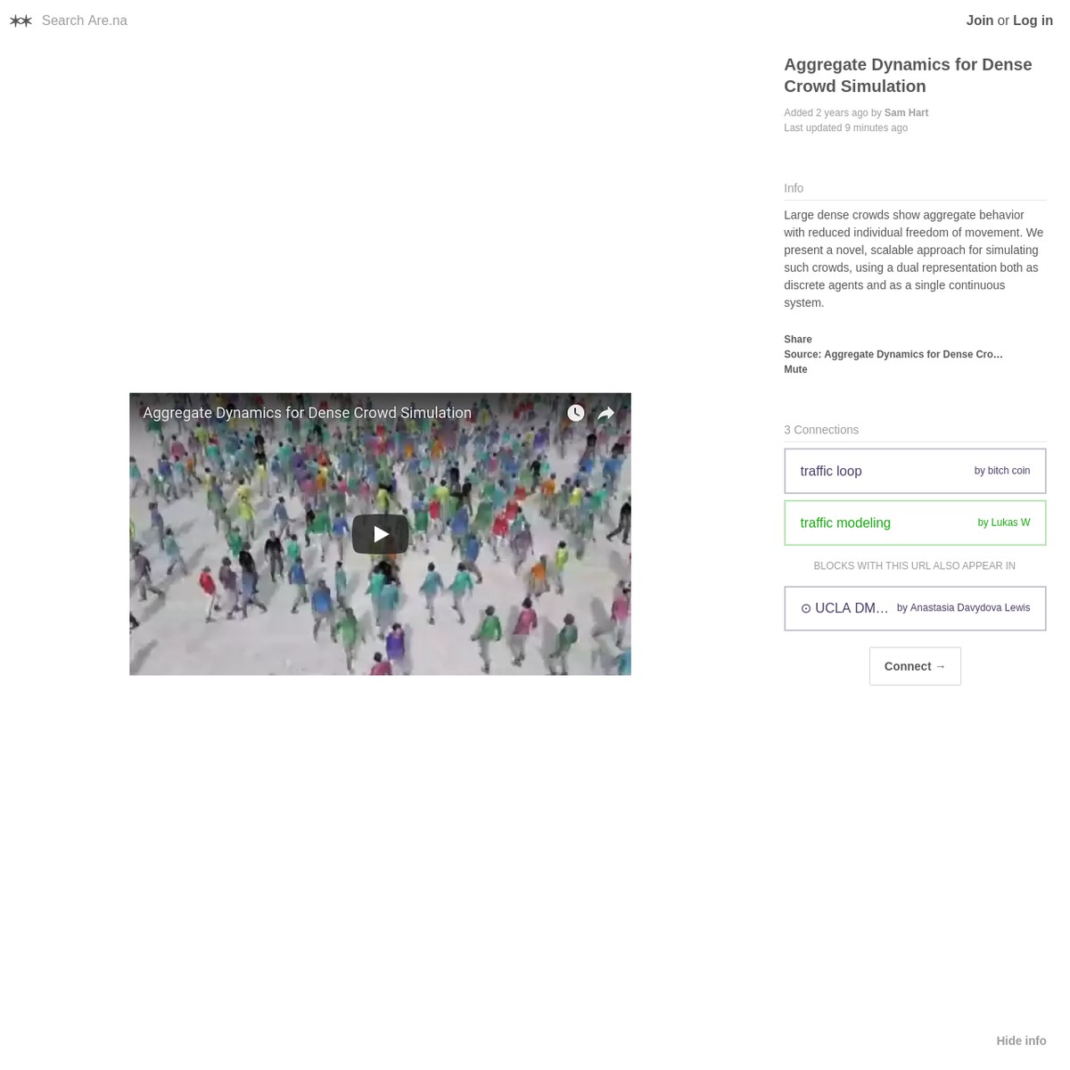 Are.na / Aggregate Dynamics for Dense Crowd Simulation — Are.na