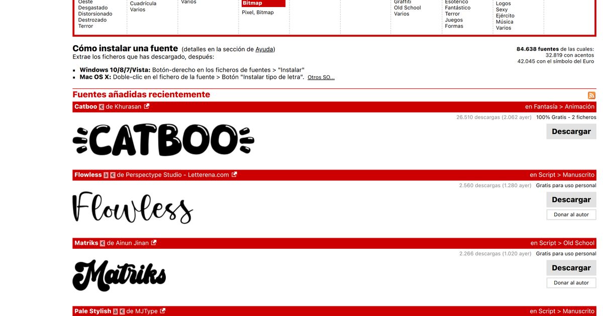 DaFont - Descargar fuentes | Are.na