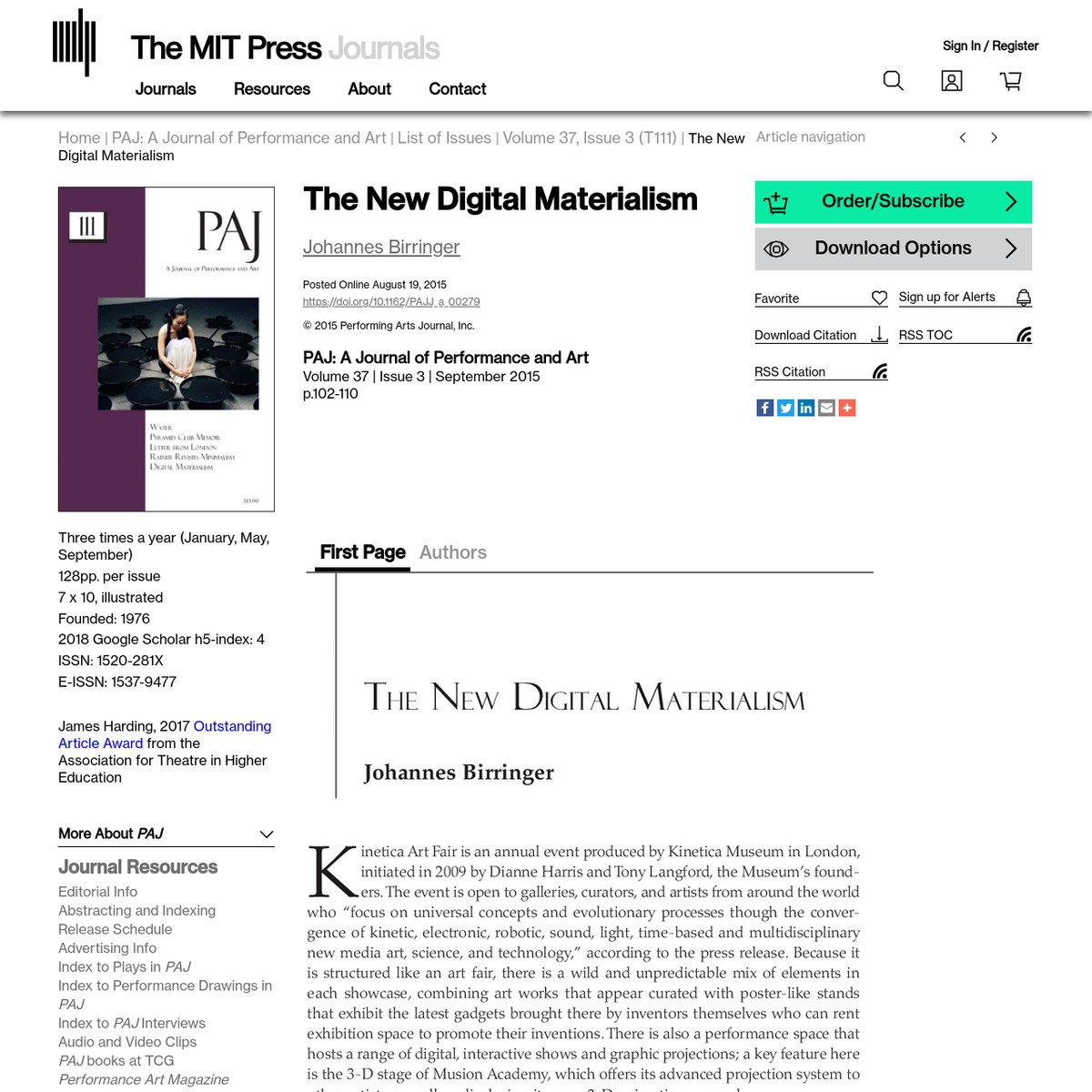 MIT Press Journals — Are.na