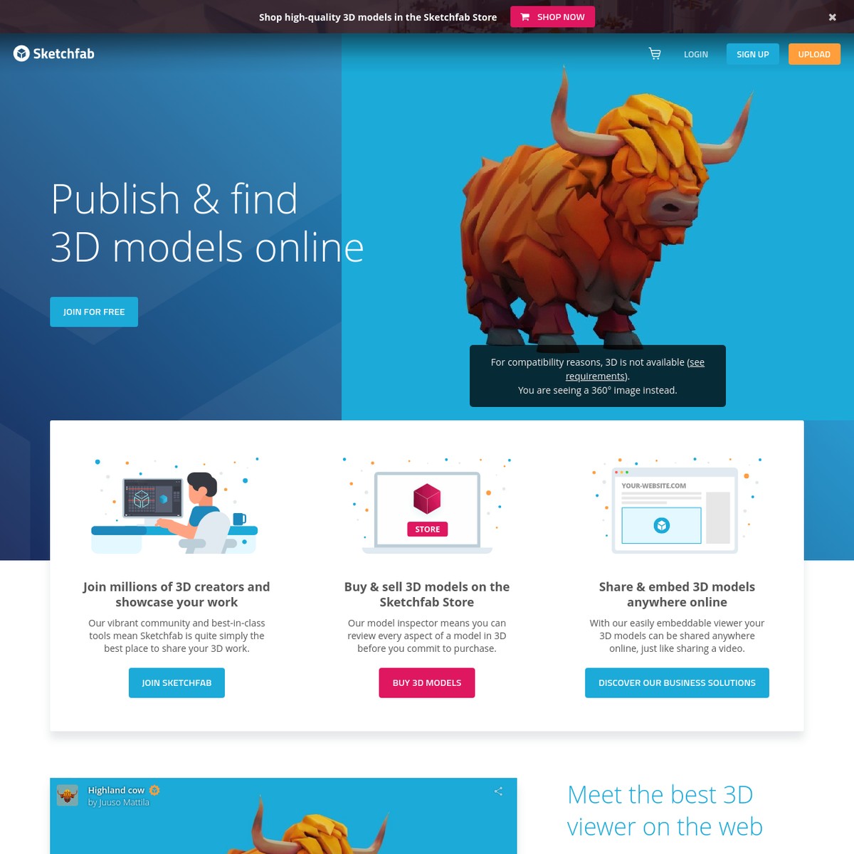 Sketchfab - Your 3D content on web, mobile, AR, and VR. — Are.na