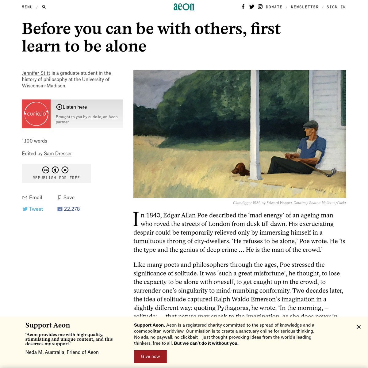 Before you can be with others, first learn to be alone - Jennifer Stitt ...