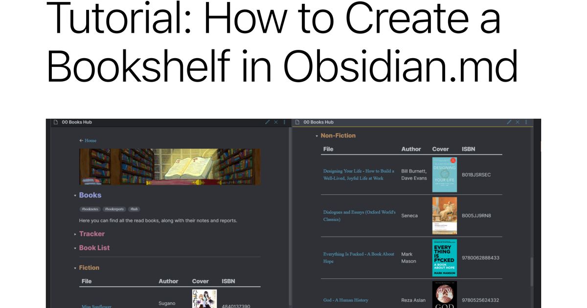 Tutorial: How to Create a Bookshelf in Obsidian.md | Are.na