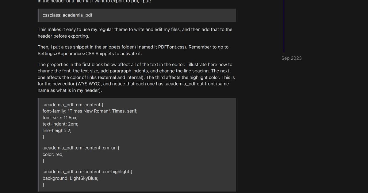 Customizing PDF export per note using cssClasses | Are.na