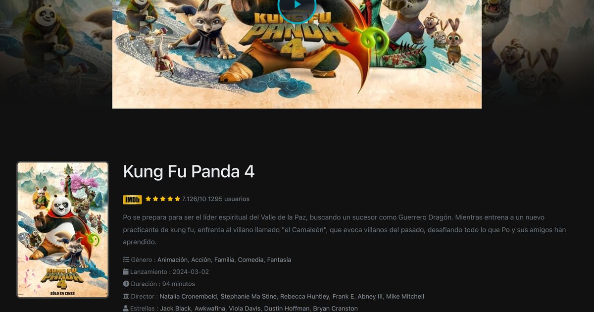 !PelisPlus-VER! *Kung Fu Panda 4 PELÍCULA COMPLETA ONLINE en Español y Latino | Are.na