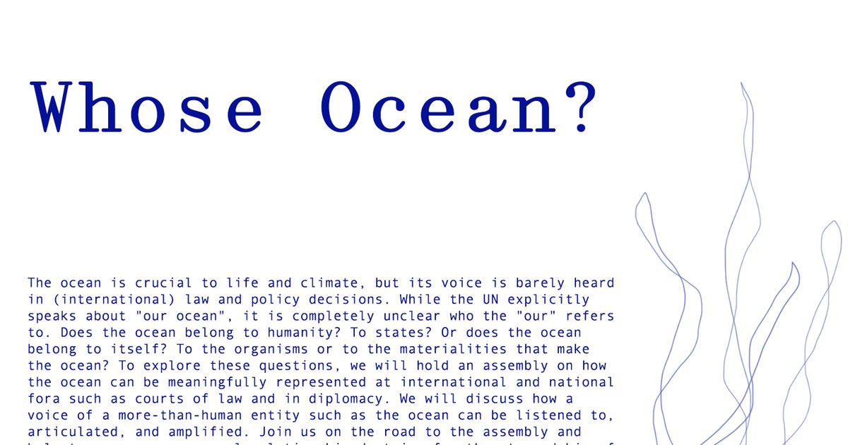 Channel 1: Whose Ocean? - Pathways to Sustainability Project & Team ...