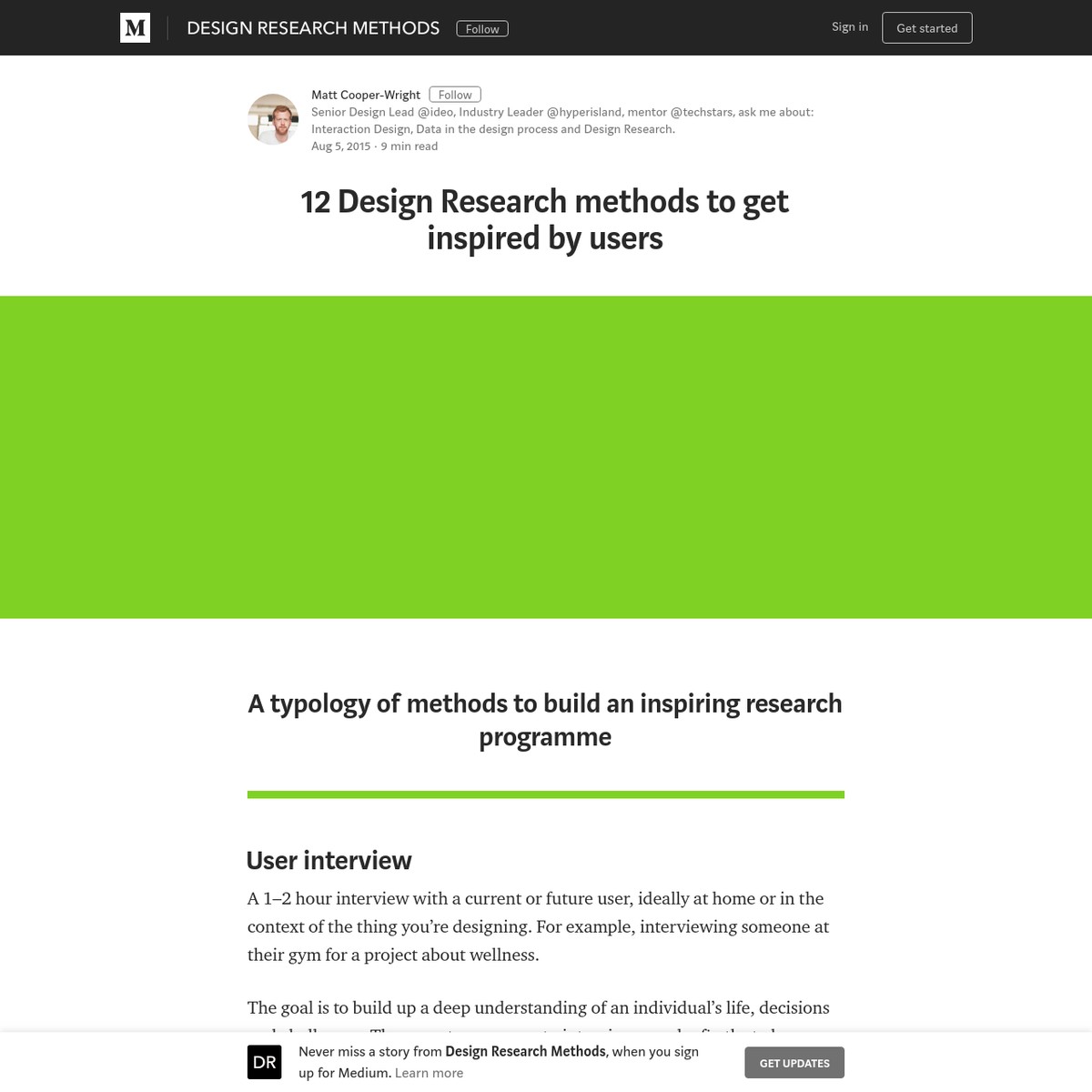 12 Design Research methods to get inspired by users — Are.na