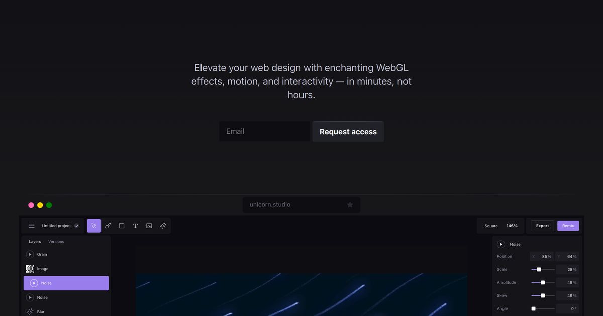 unicorn.studio — No-code WebGL Tool | Are.na