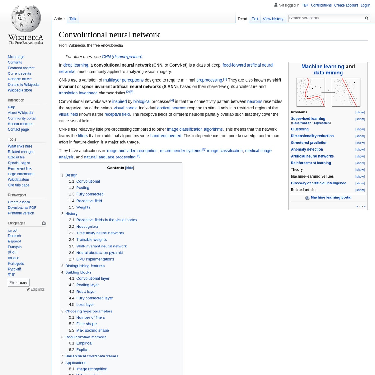 Convolutional neural network - Wikipedia — Are.na