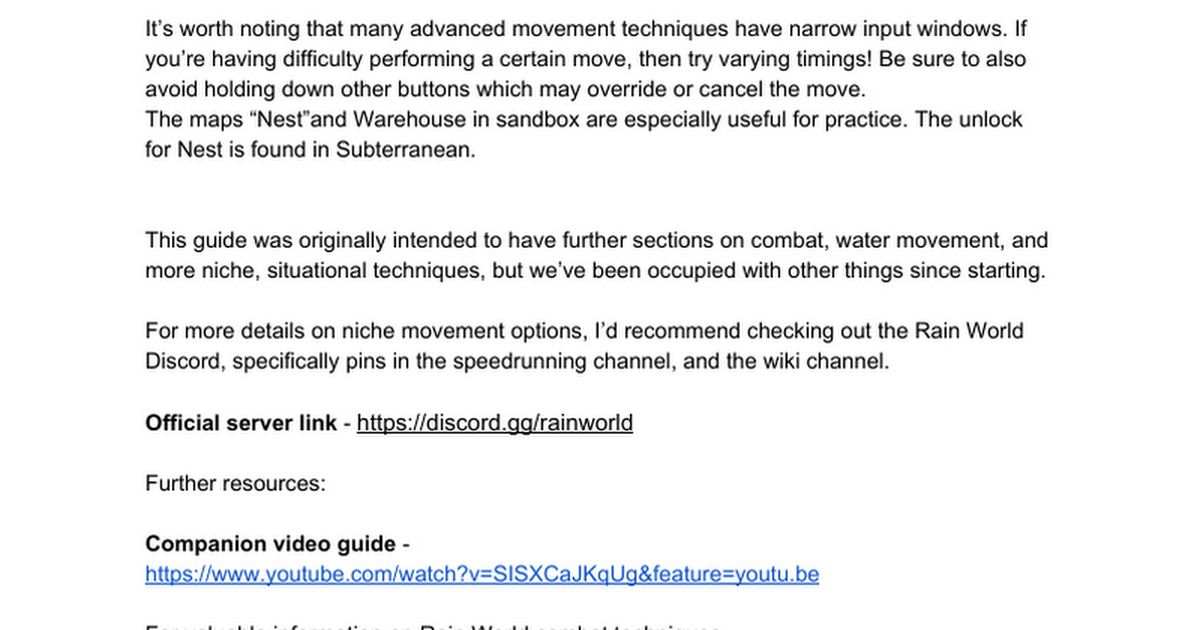 Rain World Movement Guide | Are.na