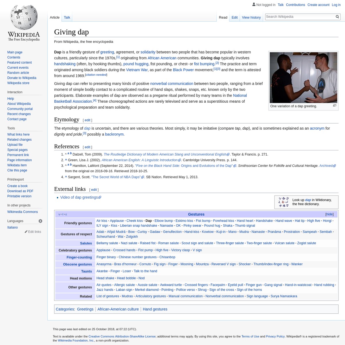 Giving dap - Wikipedia — Are.na