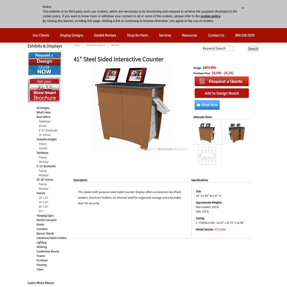 41" Steel Sided Interactive Counter - AB0148N - Trade Show Display ...