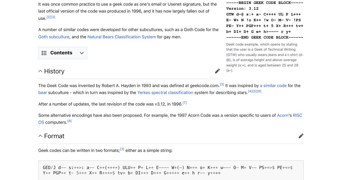 Geek Code - Wikipedia | Are.na