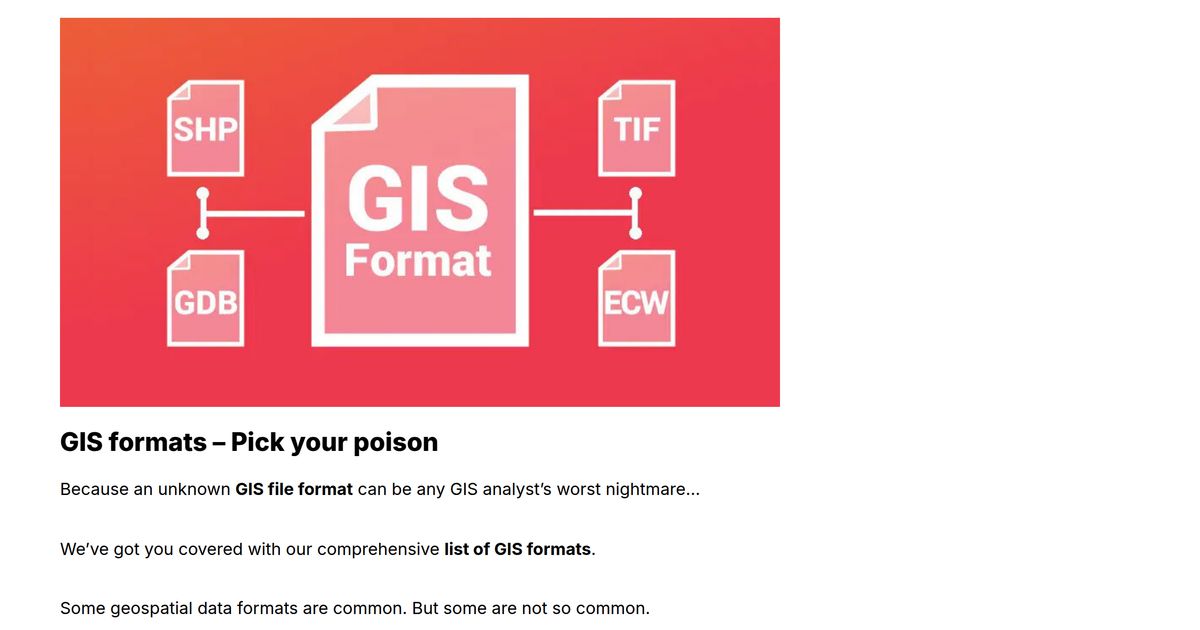 The Ultimate List of GIS Formats and Geospatial File Extensions - GIS ...