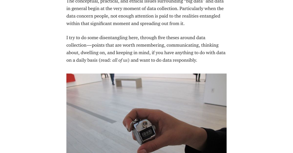 The Point of Collection - Data & Society: Points | Are.na