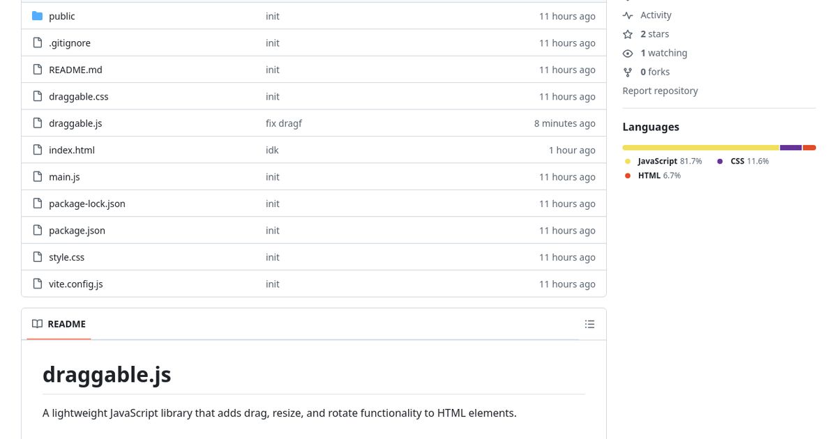 GitHub - MaxBittker/draggablejs | Are.na